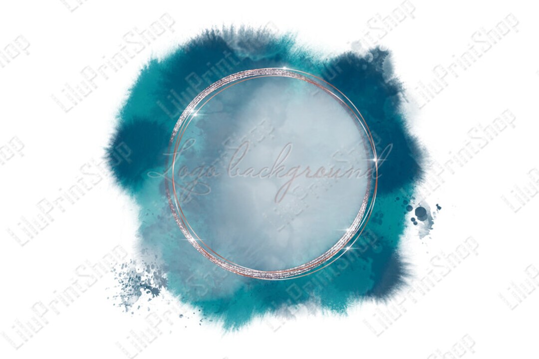 Logo Background Png Watercolor Teal Logo Design Bleach Teal & Rose Gold ...