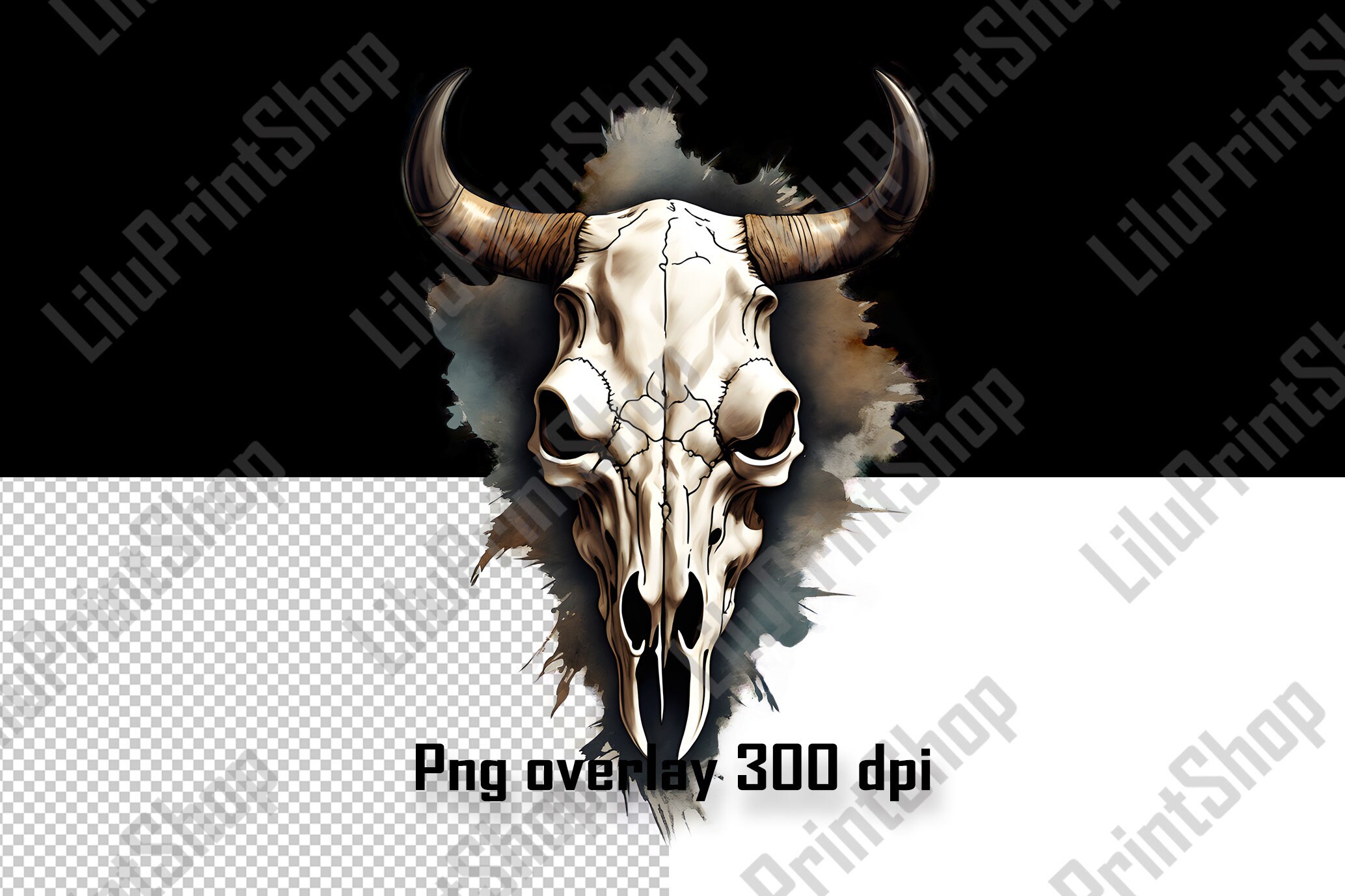 Cráneo de toro PNG transparente Cráneo de vaca clipart Superposición de ...