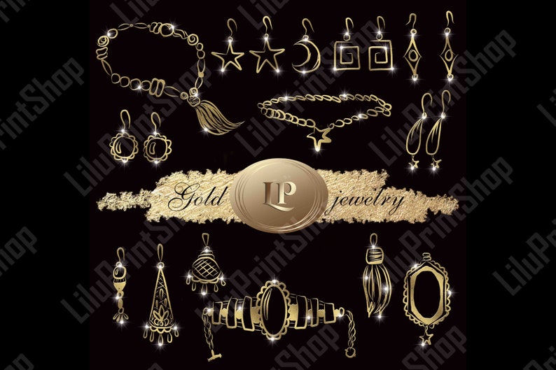 Doodle Gold Jewelry Png Jewel Clipart, Fashion Clipart Hand Drawn ...