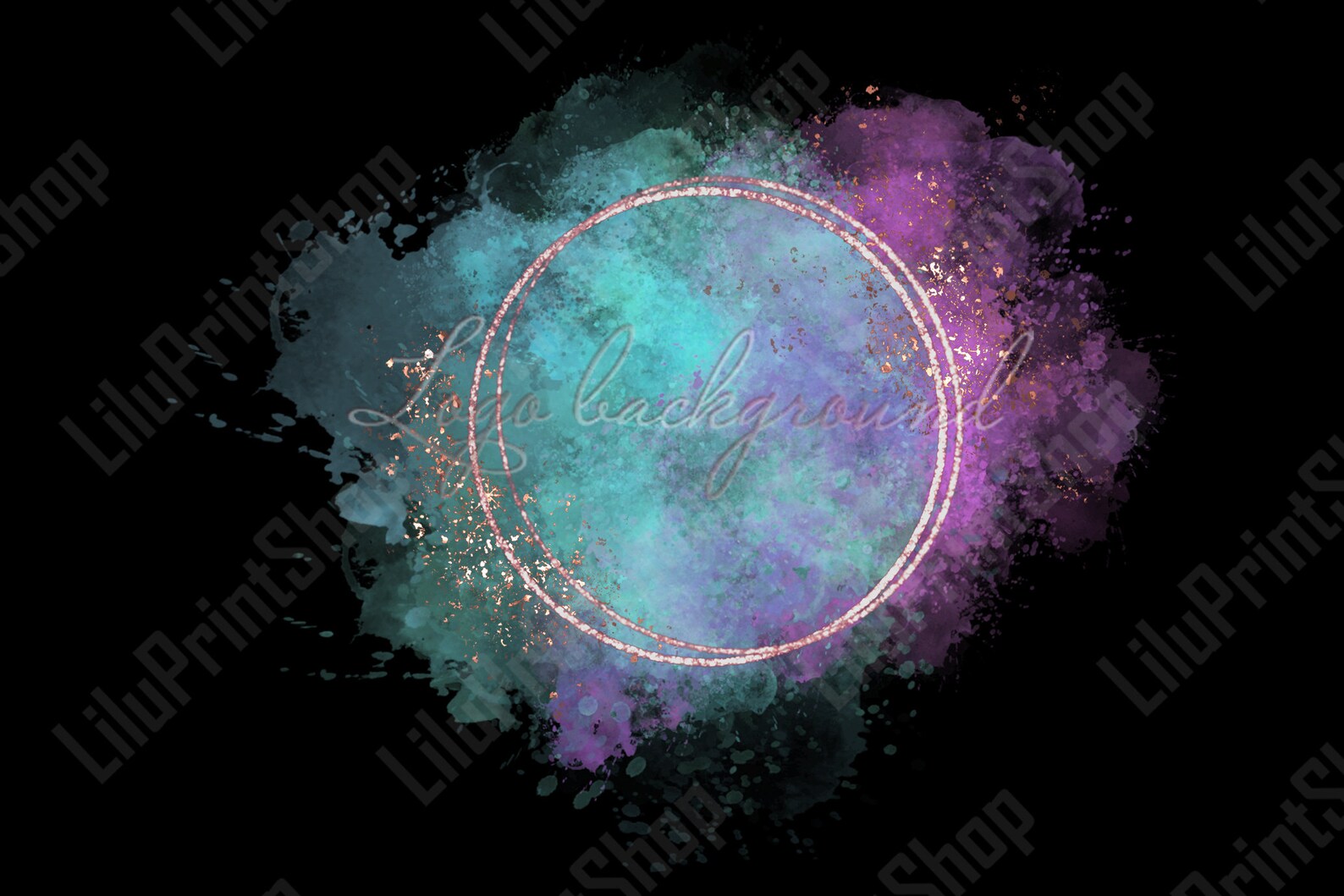 Watercolor Logo Png, Purple Blue Logo Background Png Turquoise & Gold ...