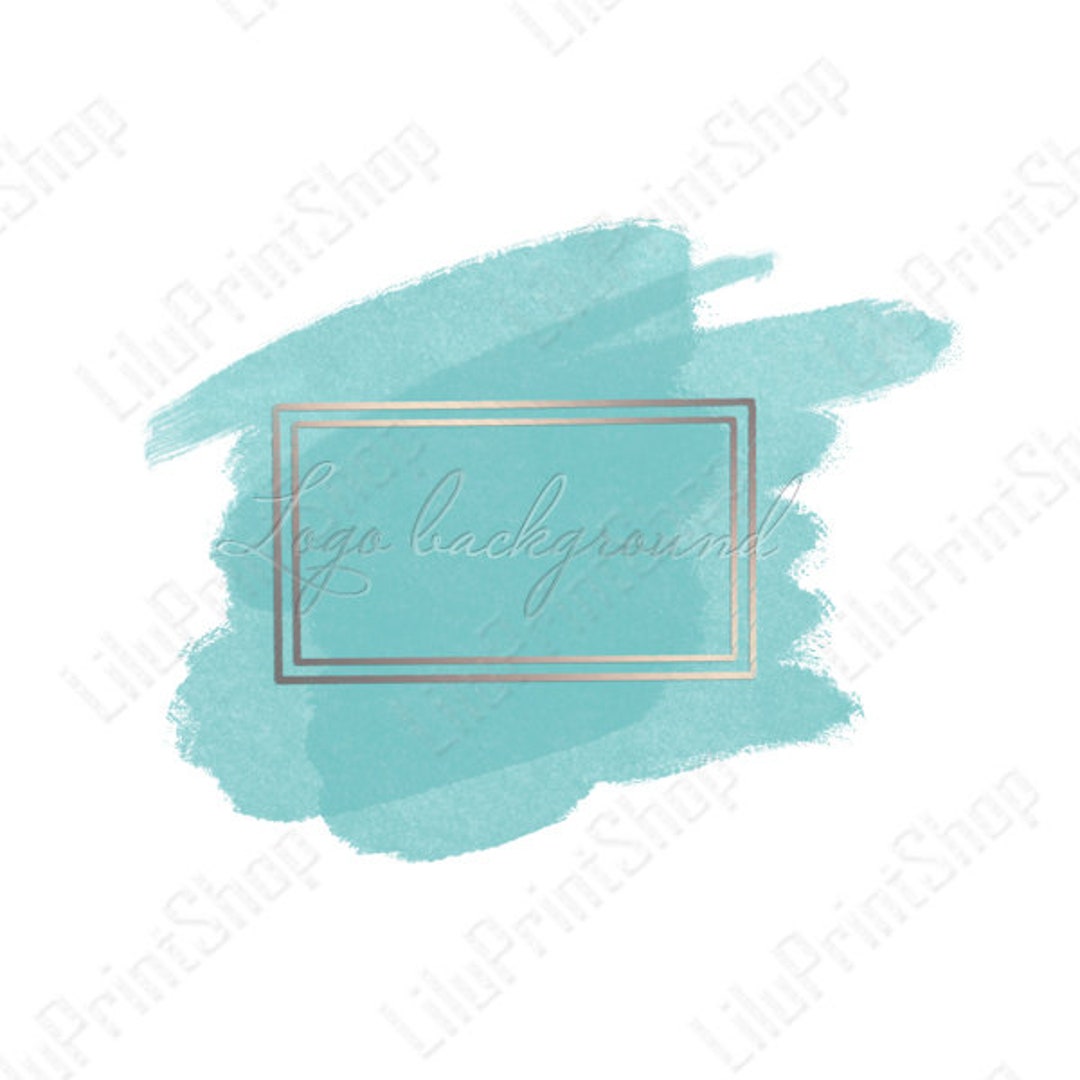 Turquoise Logo Background Png Watercolor Mint & Gold Logo With Brush ...