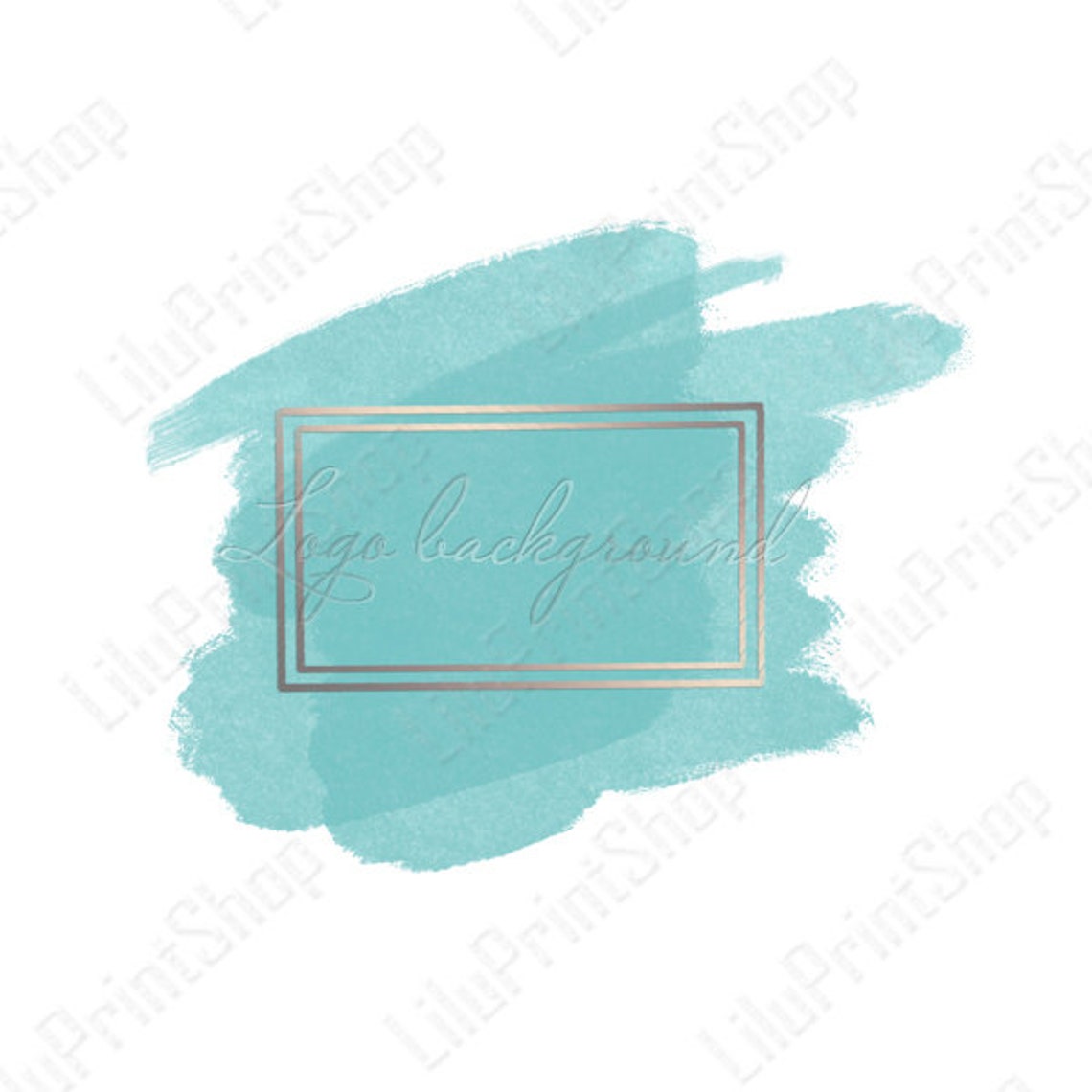 Turquoise Logo Background Png Watercolor Mint & Gold Logo With Brush ...