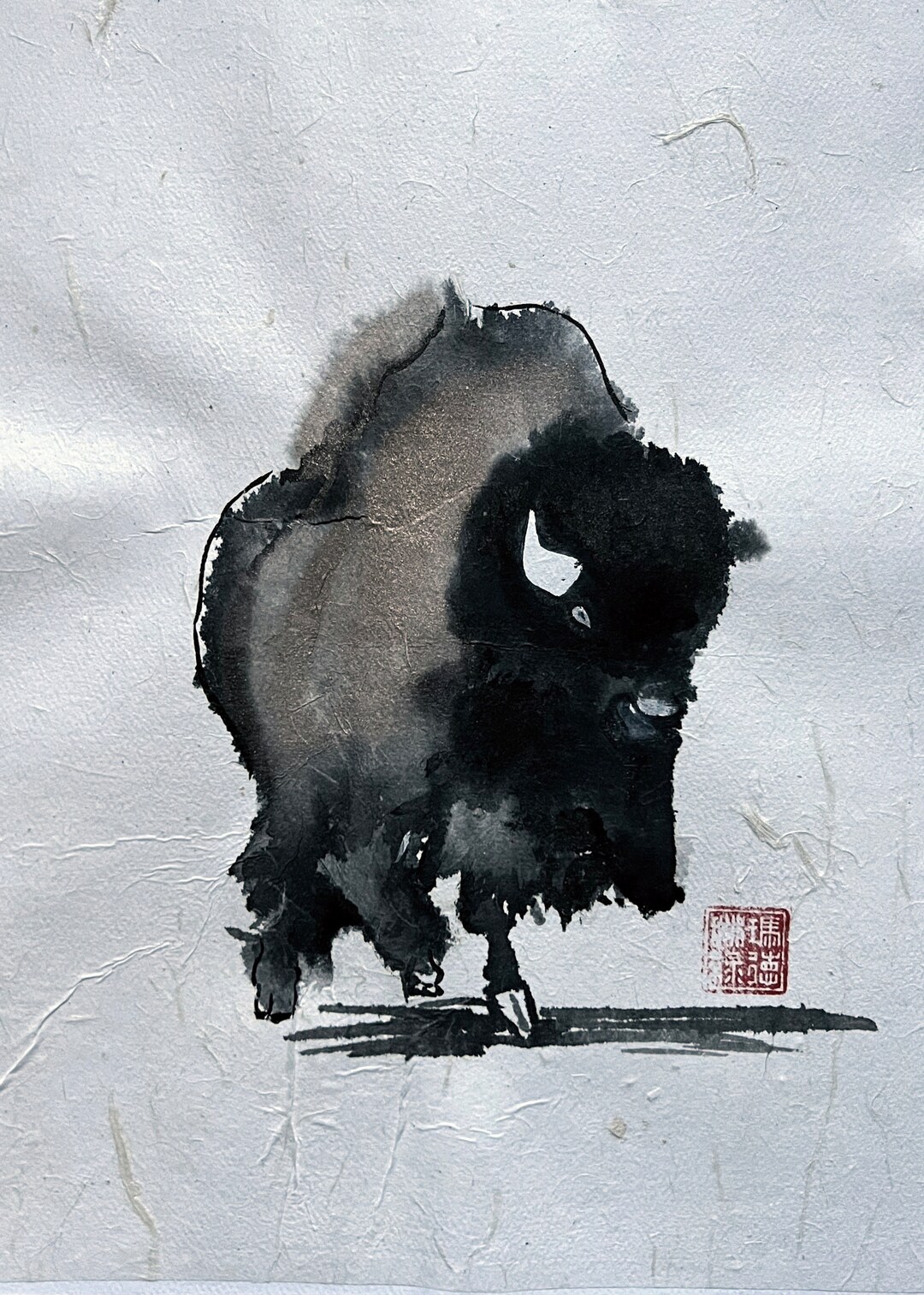 Bison 5x7 Print W Choice of 8x10 Mat - Etsy