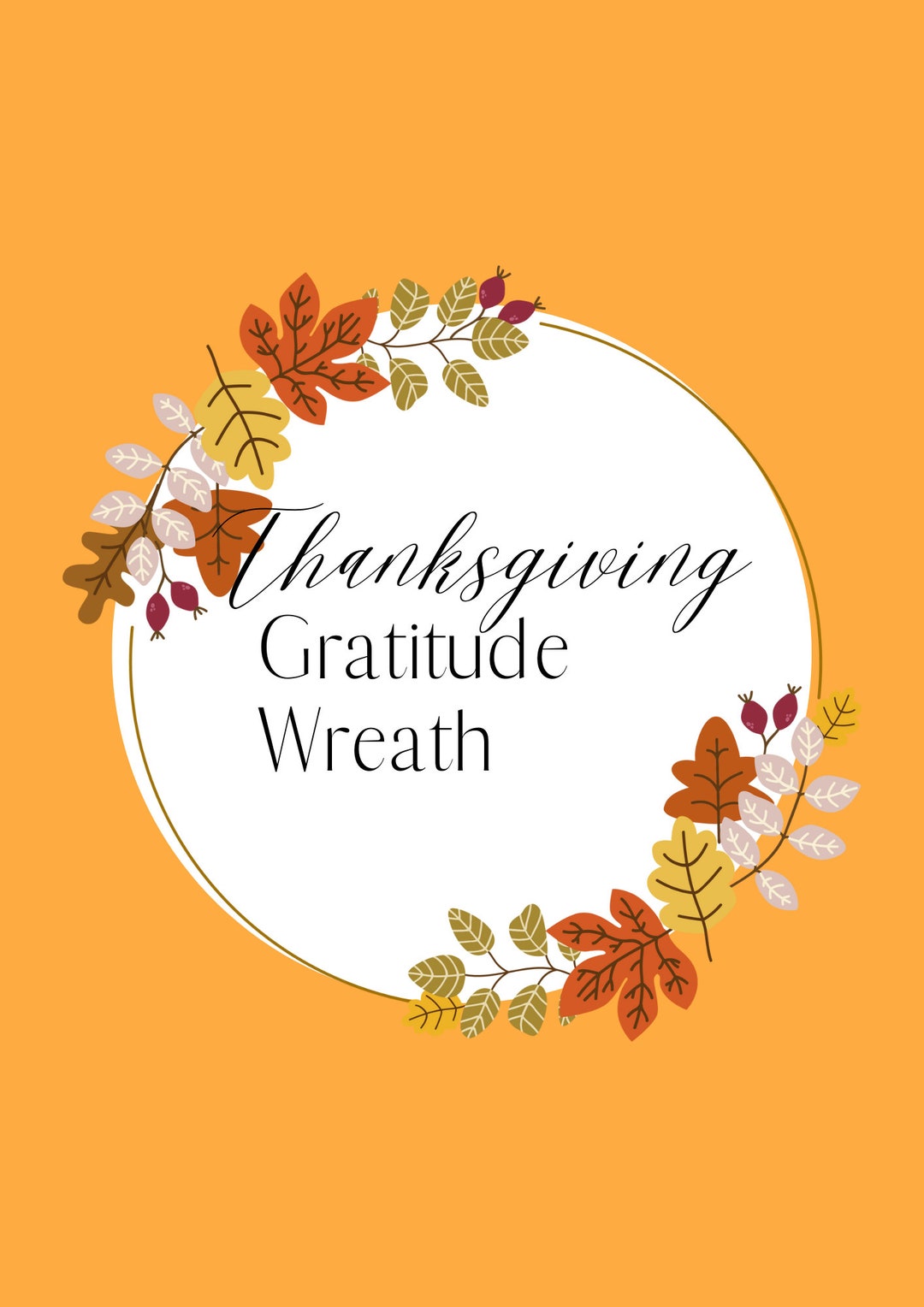 Thanksgiving Gratitude Wreath Printable - Etsy