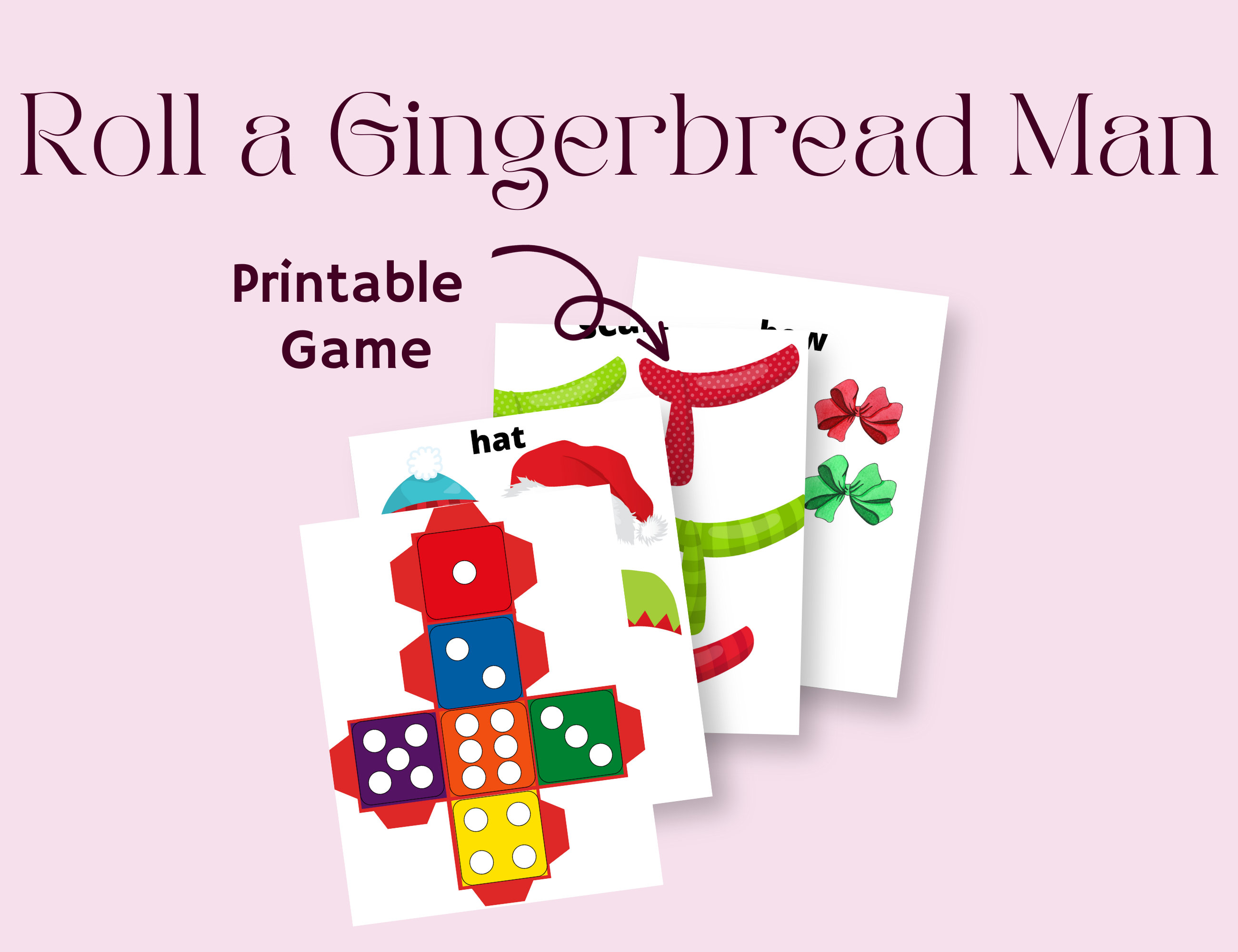 Roll a Gingerbread Man Game - Etsy