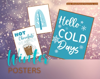 Penguin Winter Posters for Bulletin Board Printable - Etsy