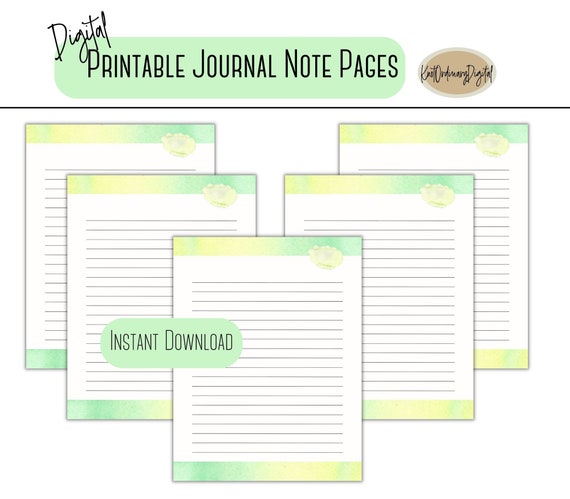 Printable Journal Notes Pages Instant Download Lined - Etsy