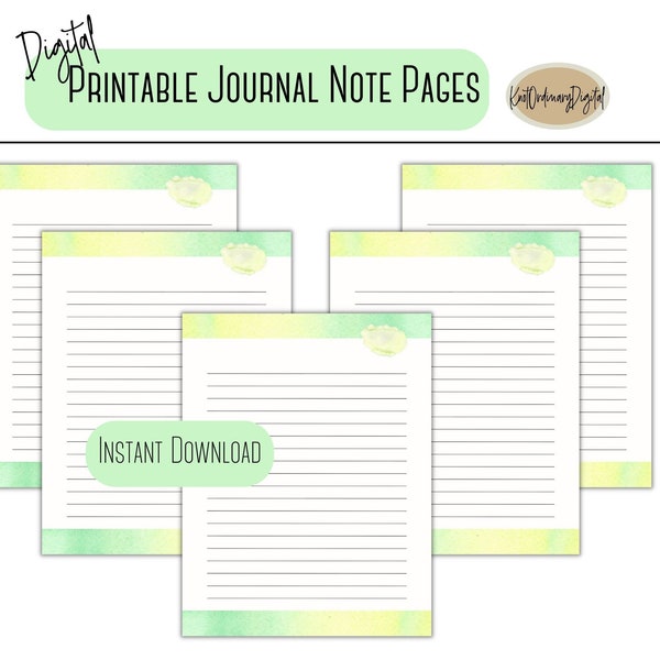 Printable Journal Notes Pages Instant Download Lined Undated 8.5 X 11 ...