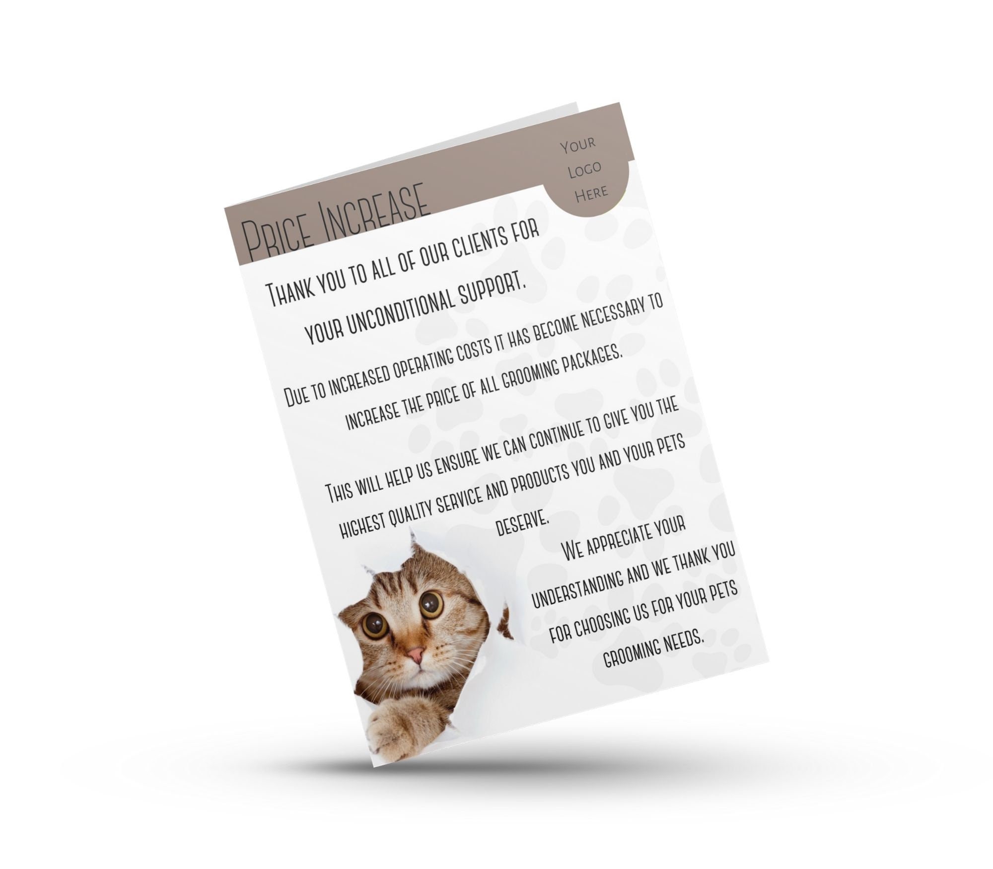 Canva Template | Price Increase Notice | Pet Grooming | Social Media ...