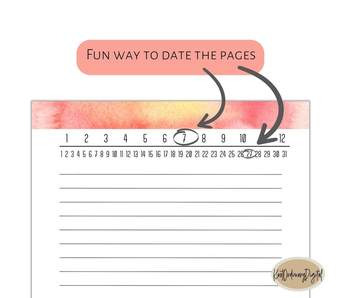 Printable Journal Notes Pages | Instant Download | Lined | Undated | 8. ...