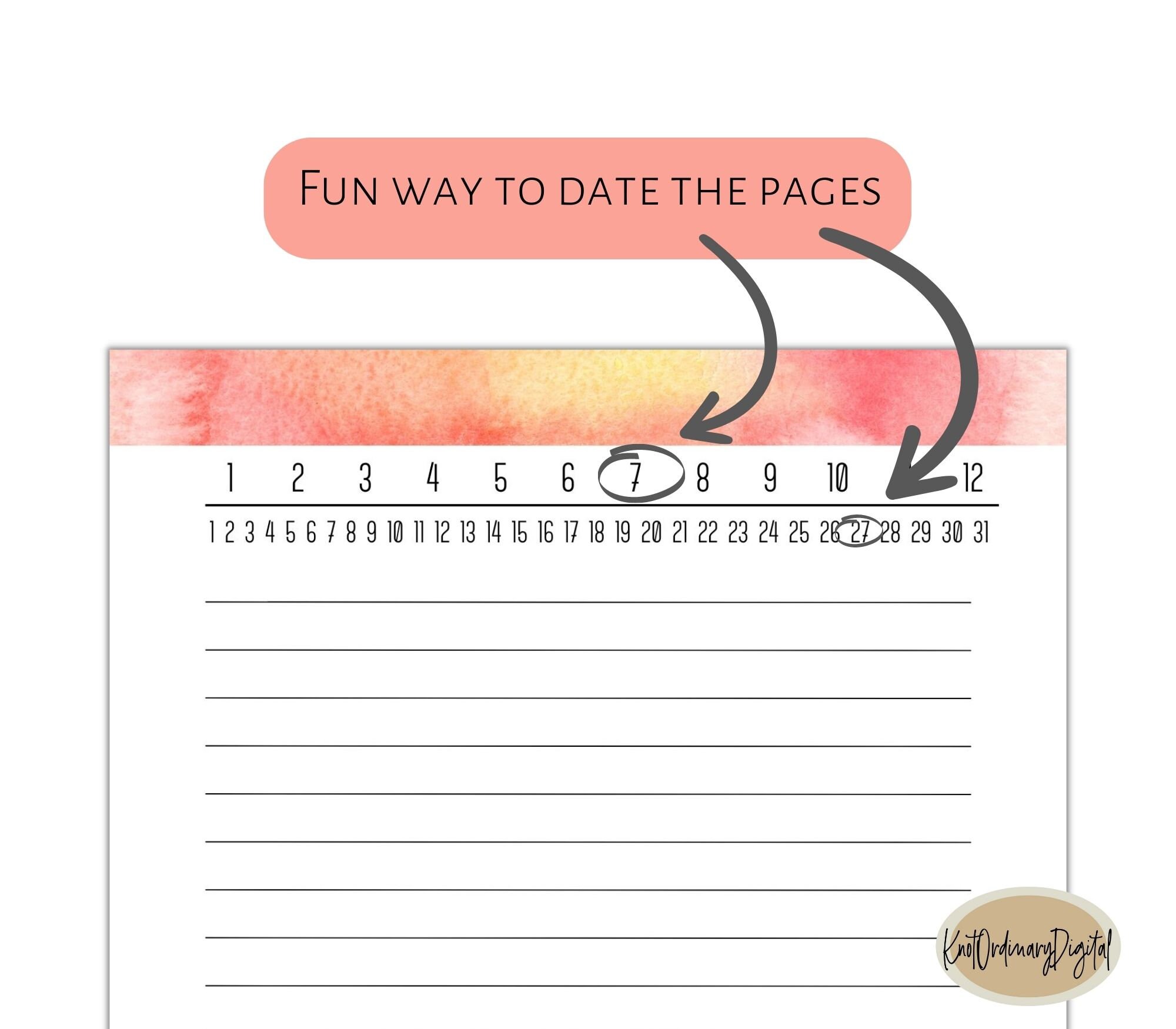 Printable Journal Notes Pages | Instant Download | Lined | Undated | 8. ...