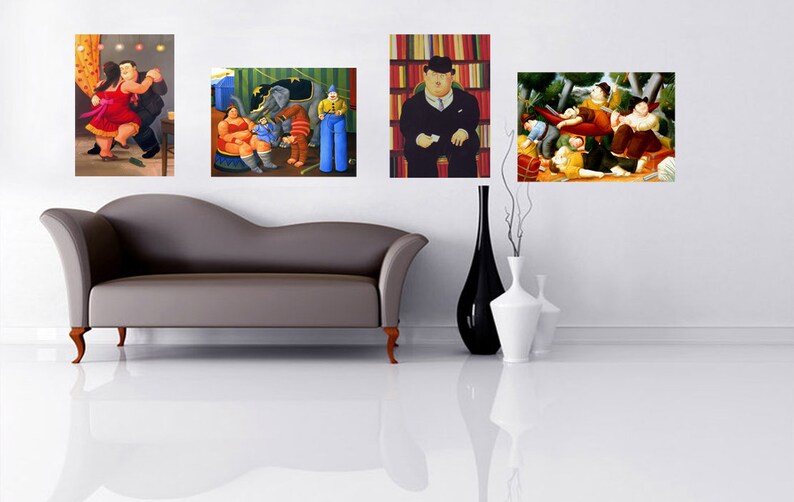 Botero Painting Cm.70x100 Art. 19 Picnic Free Shipping Framed EU Zone ...