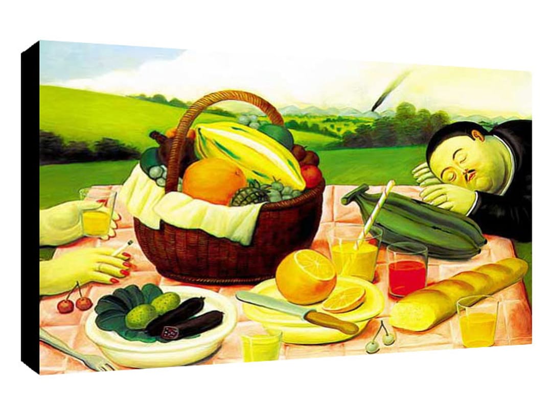 Botero Painting Art. 20 Picnic Free Transport EU Area Framed Ready to ...