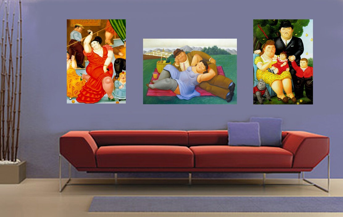 Botero Painting Art. 20 Picnic Free Transport EU Area Framed Ready to ...
