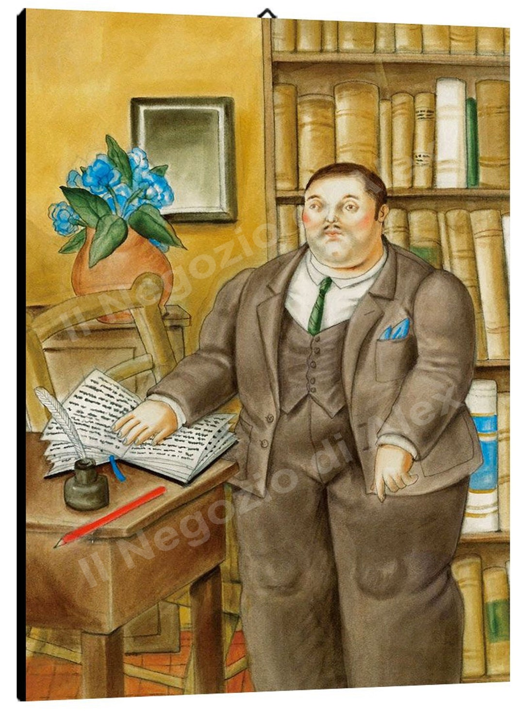 Botero Painting Art. 63 Lawyer Free Shipping EU Zone Framed Ready to ...