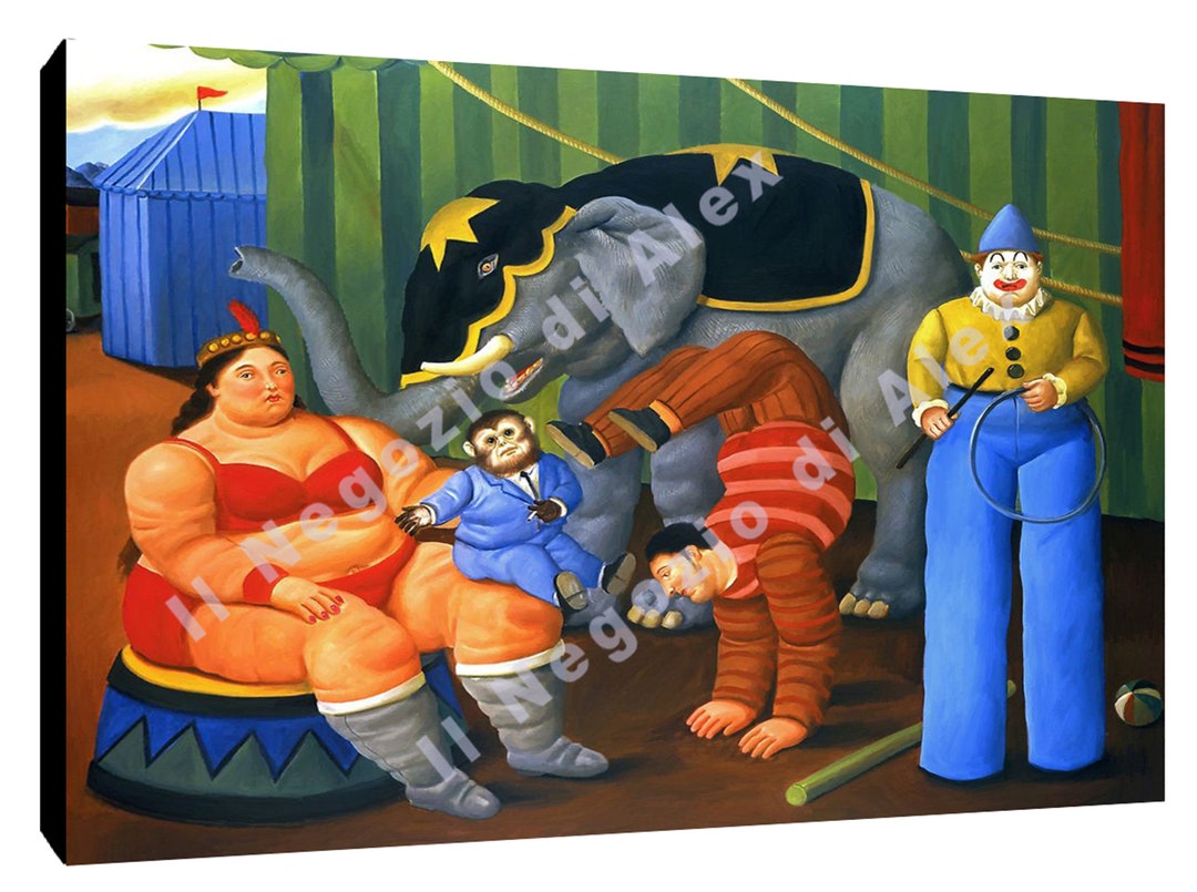 Botero Painting Art. 57 Cm.70x100 Circus Free Shipping EU Zone Framed ...