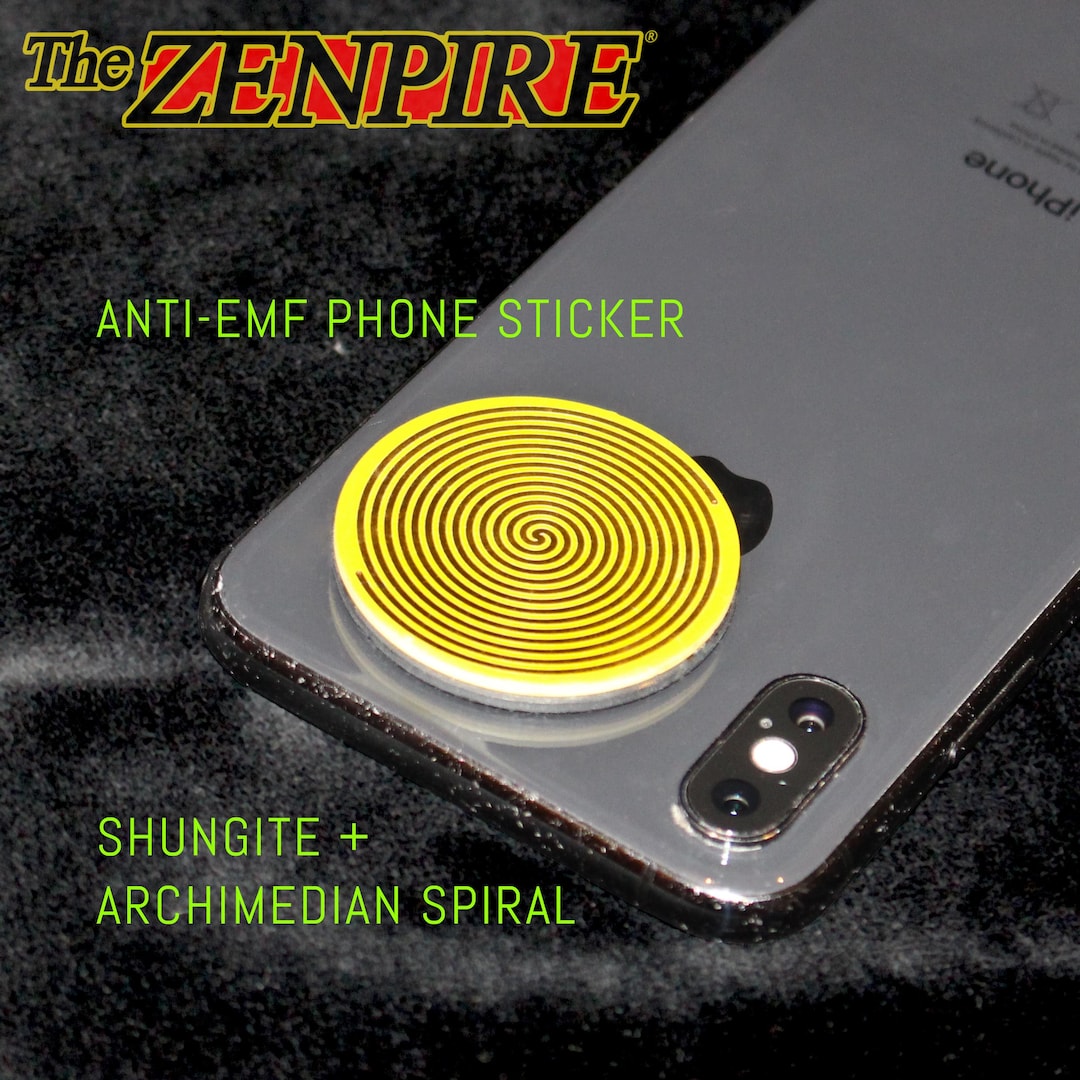 SHUNGITE COIL - Anti-emf Phone Sticker - Double Archimedean Spiral ...