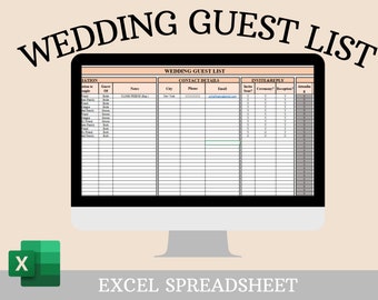 Rsvp Spreadsheet Excel - Etsy