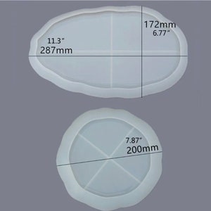 Large Oval Concrete Tray, Irregular Wavy Scalloped Concrete Display ...