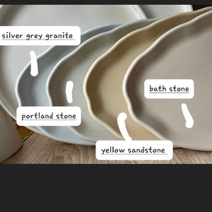 Large Oval Concrete Tray, Irregular Wavy Scalloped Concrete Display ...