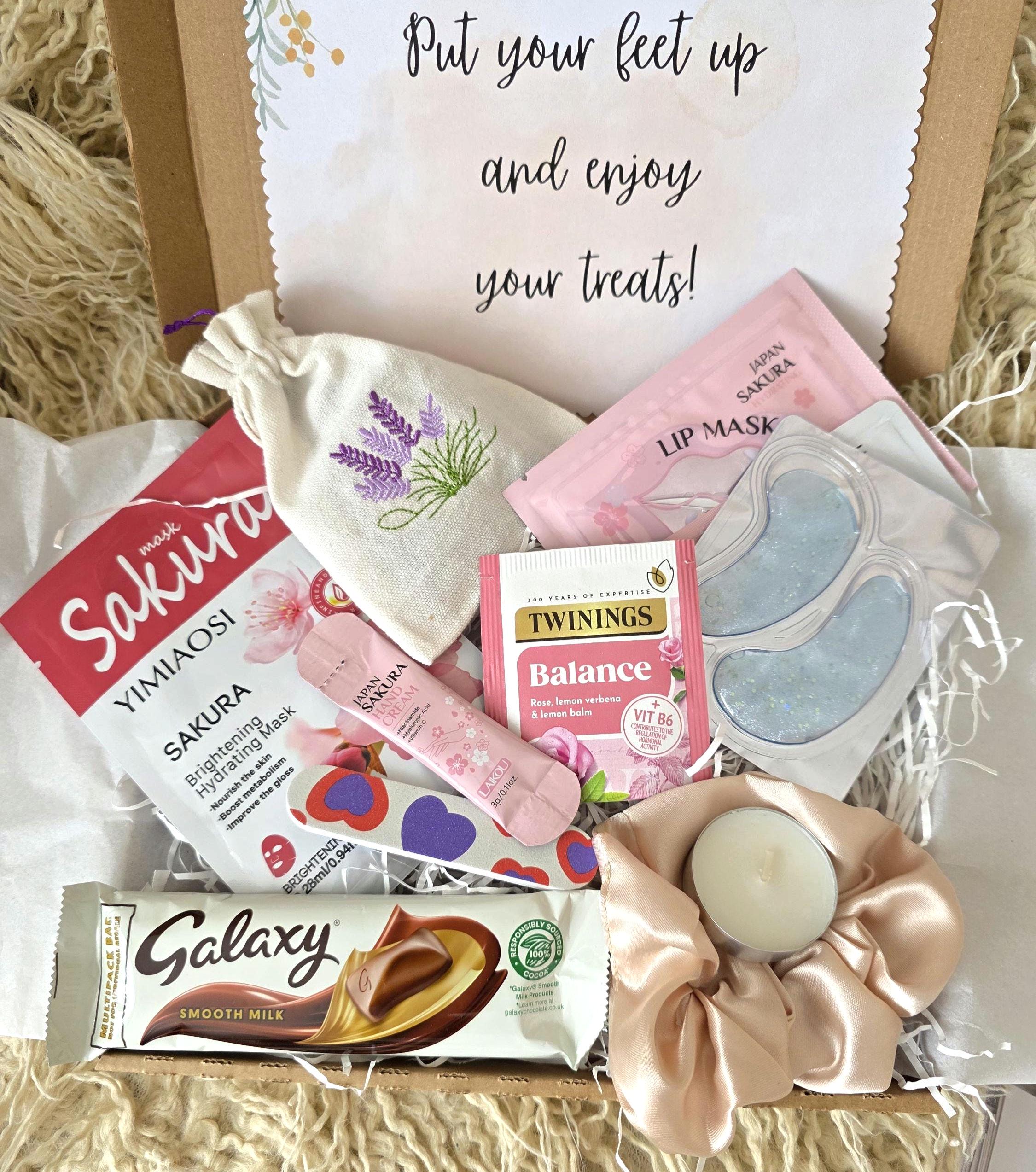 Relaxation Gift Box for Her: Lavender Spa Kit, Chocolate & Skincare - Etsy