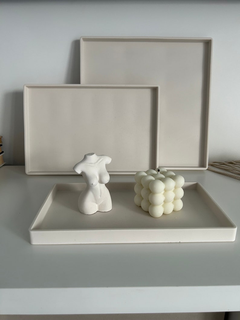 Large Square Concrete Display Tray Decorative Tray Living - Etsy UK