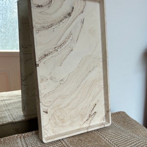Large Rectangle Concrete Tray, Marble Effect Vanity Tray, Stone ...