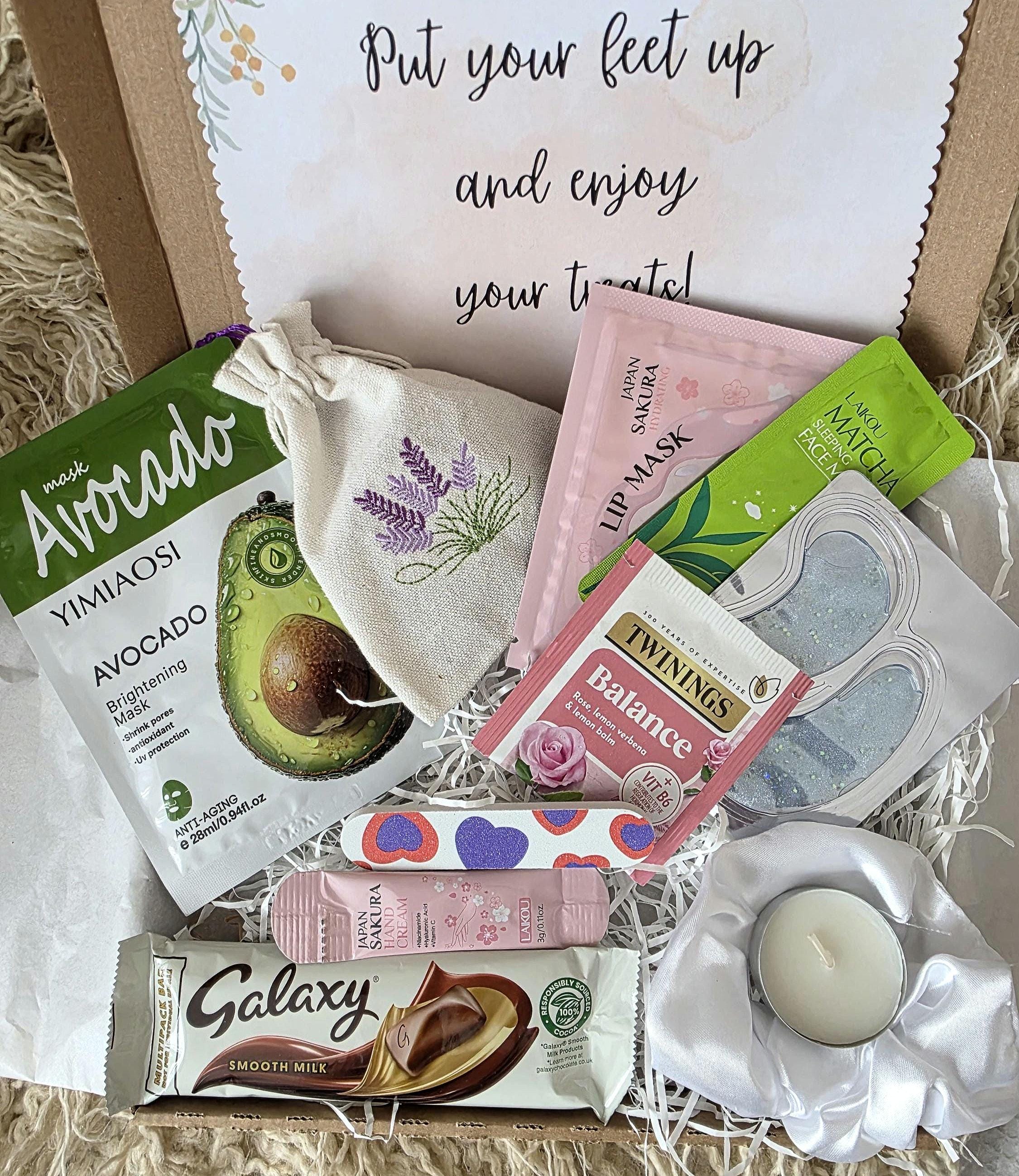 Relaxation Gift Box for Her: Lavender Spa Kit, Chocolate & Skincare - Etsy