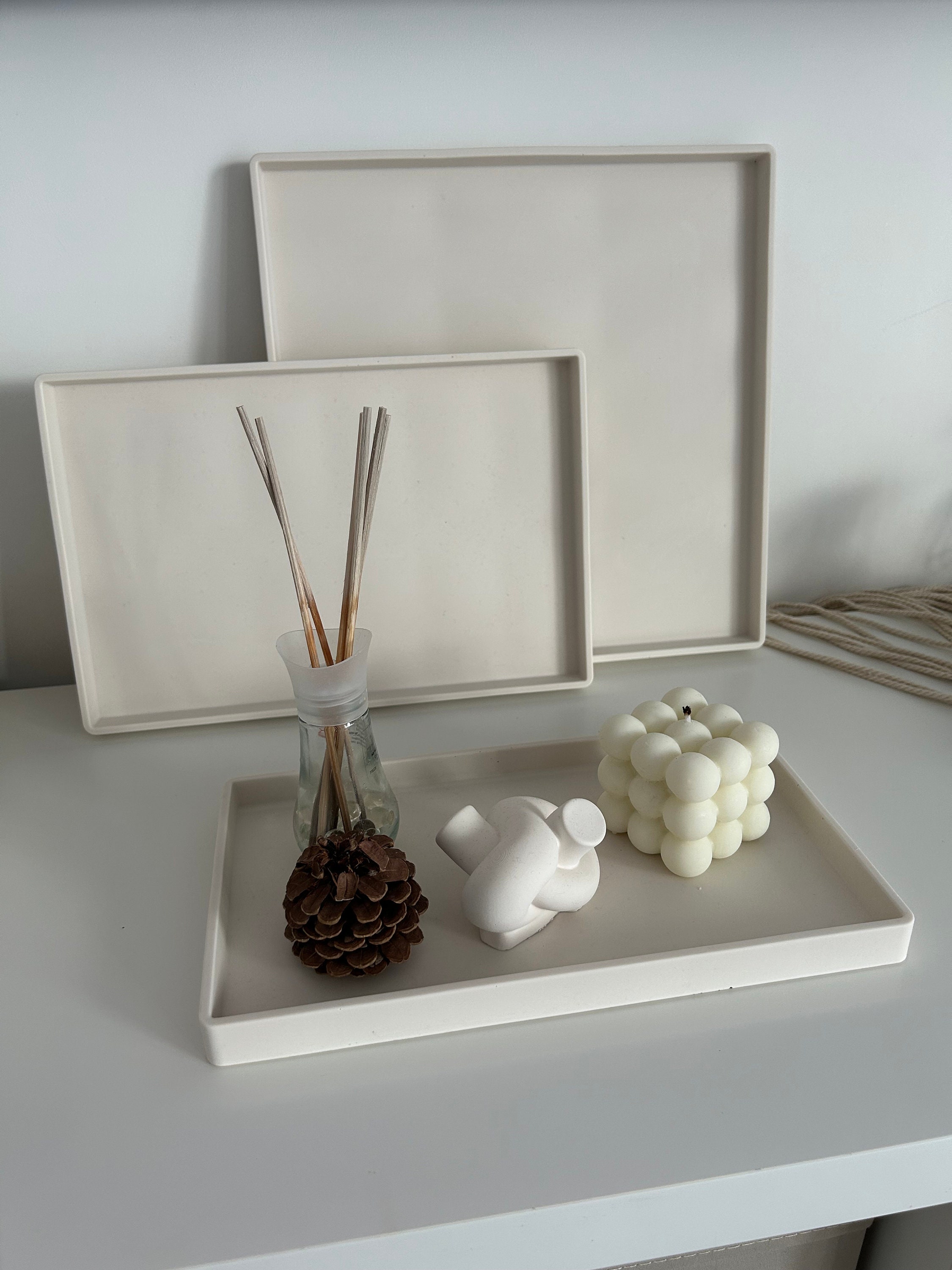 Large Square Concrete Display Tray Decorative Tray Living - Etsy UK