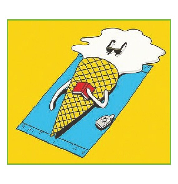 Ice Cream Sticker Melting Ice Cream Sticker Summer - Etsy