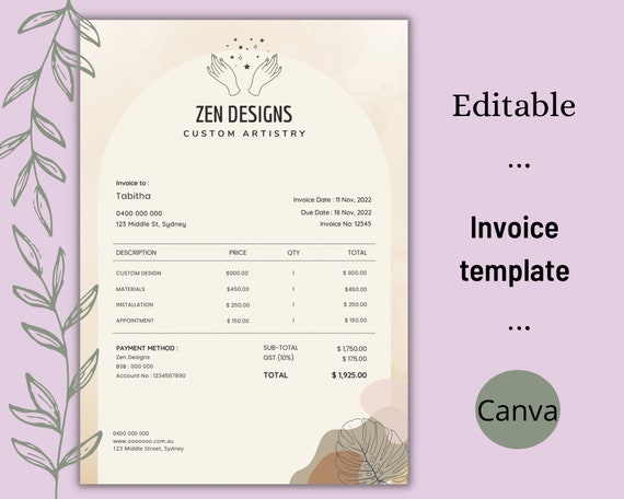 Invoice Template Design - Etsy