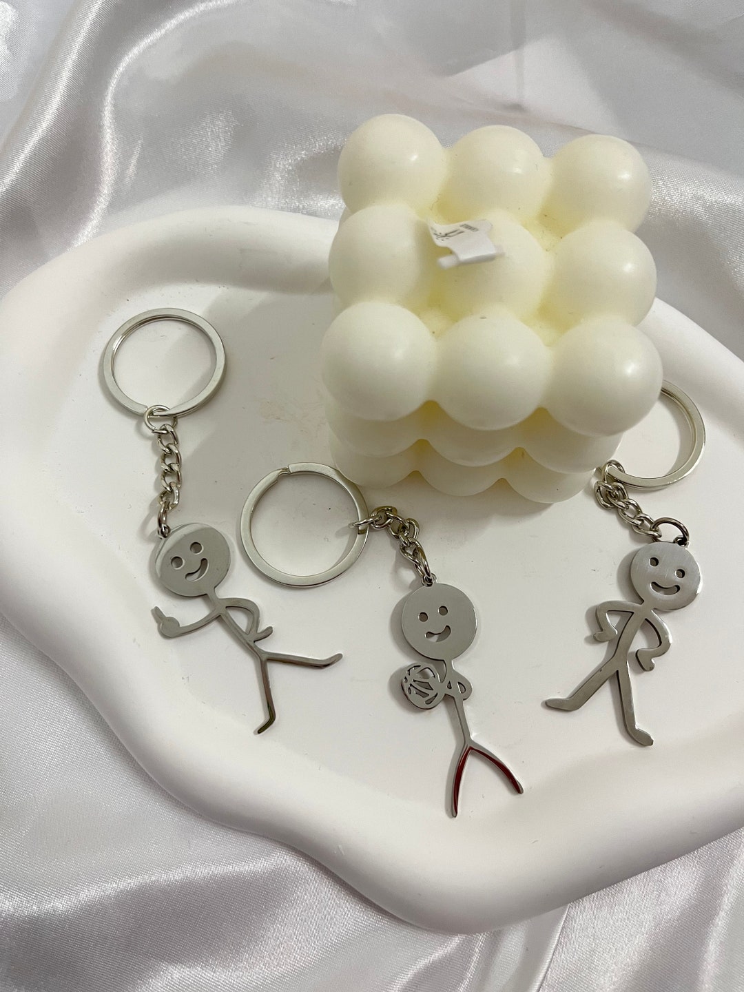 Funny Middle Finger Stick-man,cute Keychains,funny Gifts,funny Keychain ...