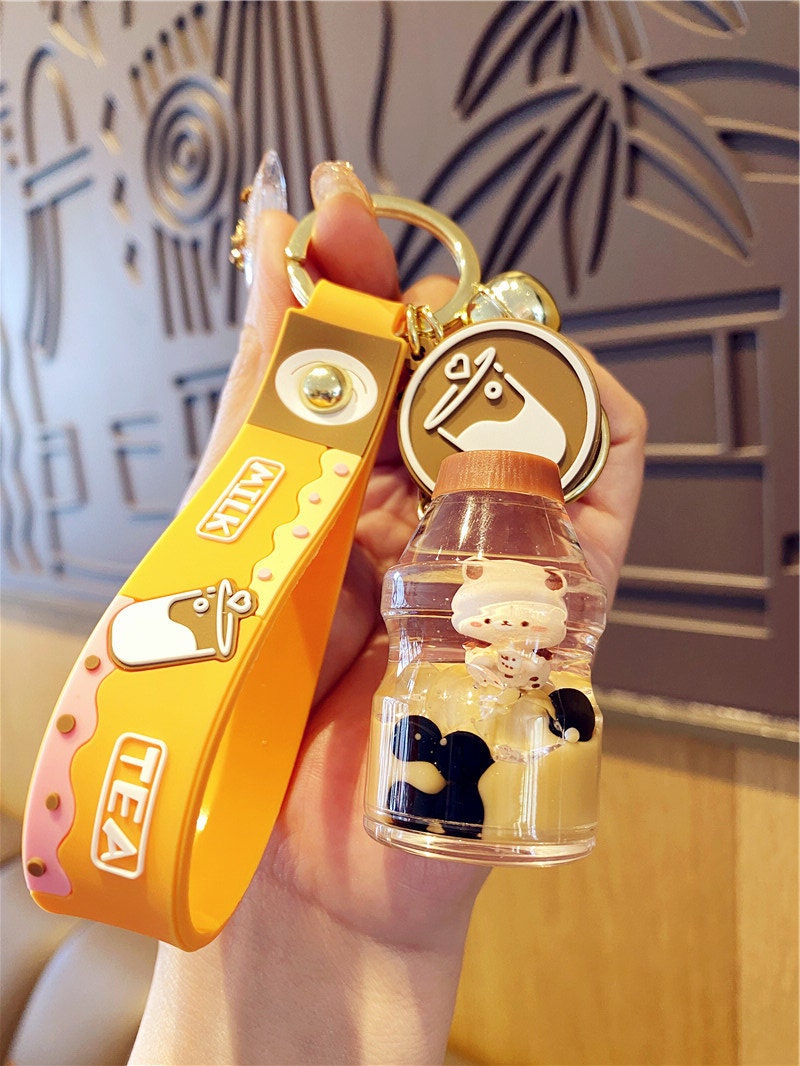 Kawaii Boba Milk Tea, Bubble Tea Liquid Key Chain, Cute Boba Tea ...