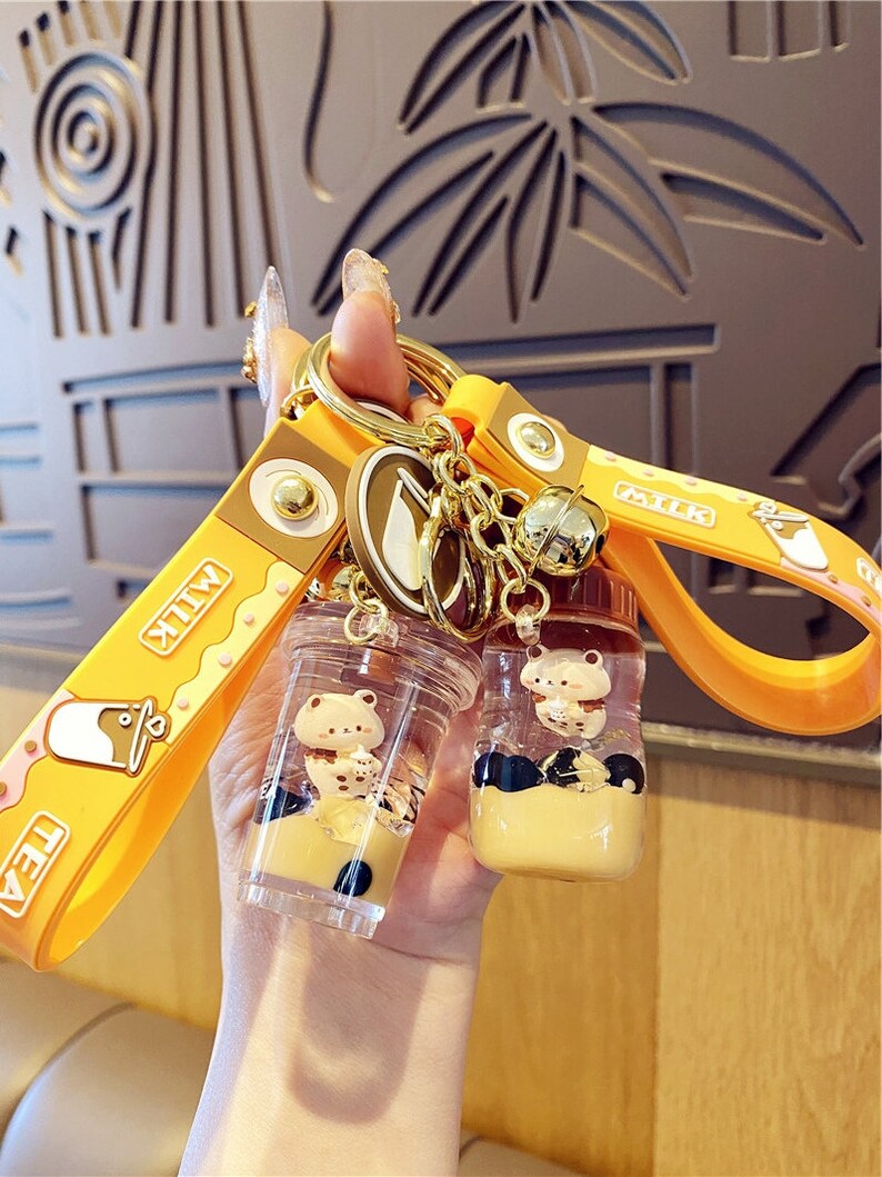 Kawaii Boba Milk Tea, Bubble Tea Liquid Key Chain, Cute Boba Tea ...