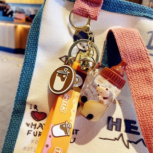 Kawaii Boba Milk Tea, Bubble Tea Liquid Key Chain, Cute Boba Tea ...