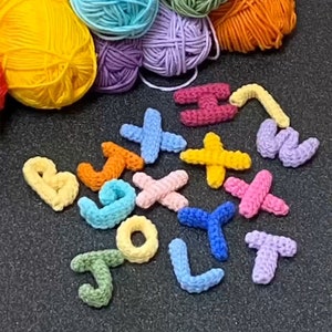 Plush Crochet Letter Keychain Couple Name Keychain Buckle Bag Pendant ...