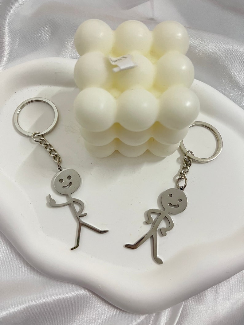 Funny Middle Finger Stick-man,cute Keychains,funny Gifts,funny Keychain ...