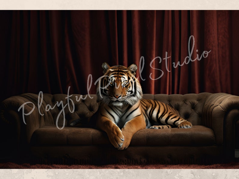 4 Tiger Digital Backdrop and 1 Bonus File High Quality, Fun Digital ...