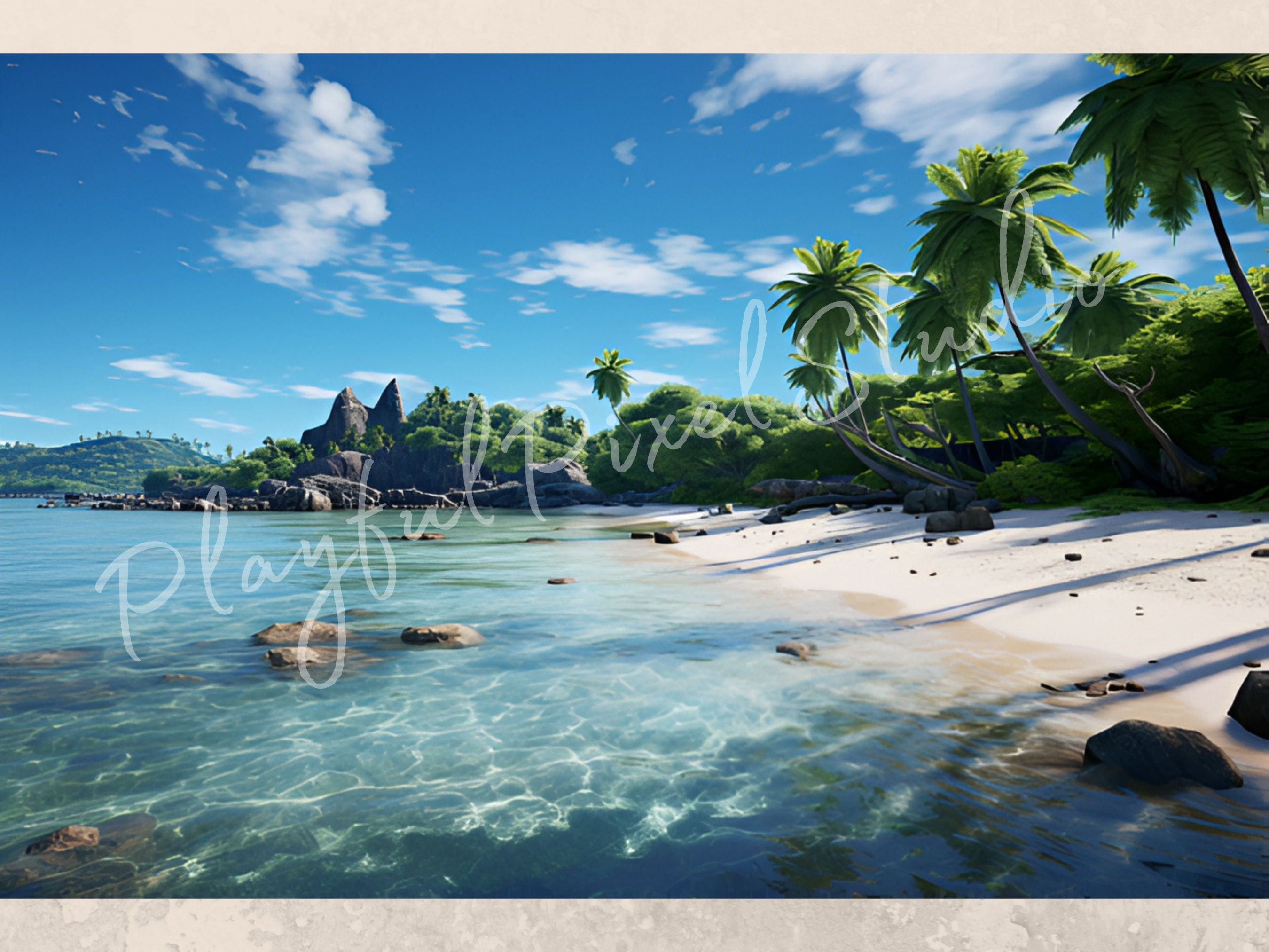 4 Beach Summertime Backdrops Fun Digital Backgrounds - Etsy