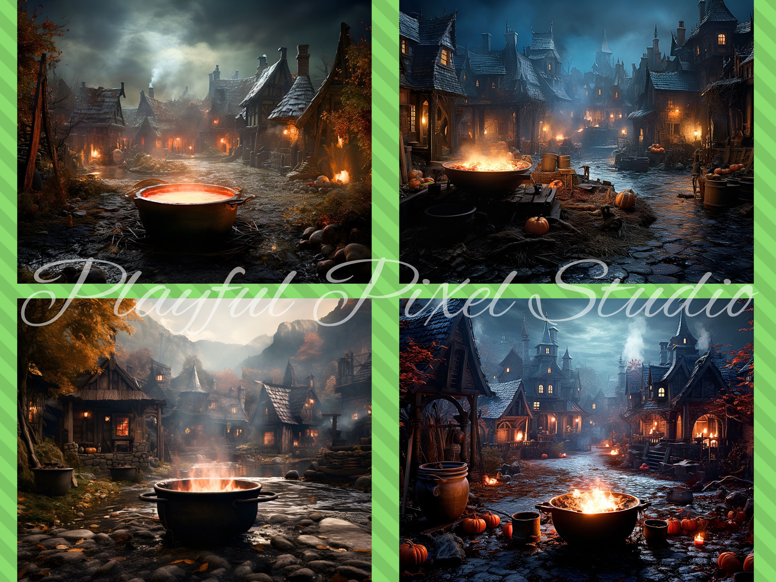 20 Spooky Halloween Backgrounds Bundle, Digital Backdrops, Fun ...