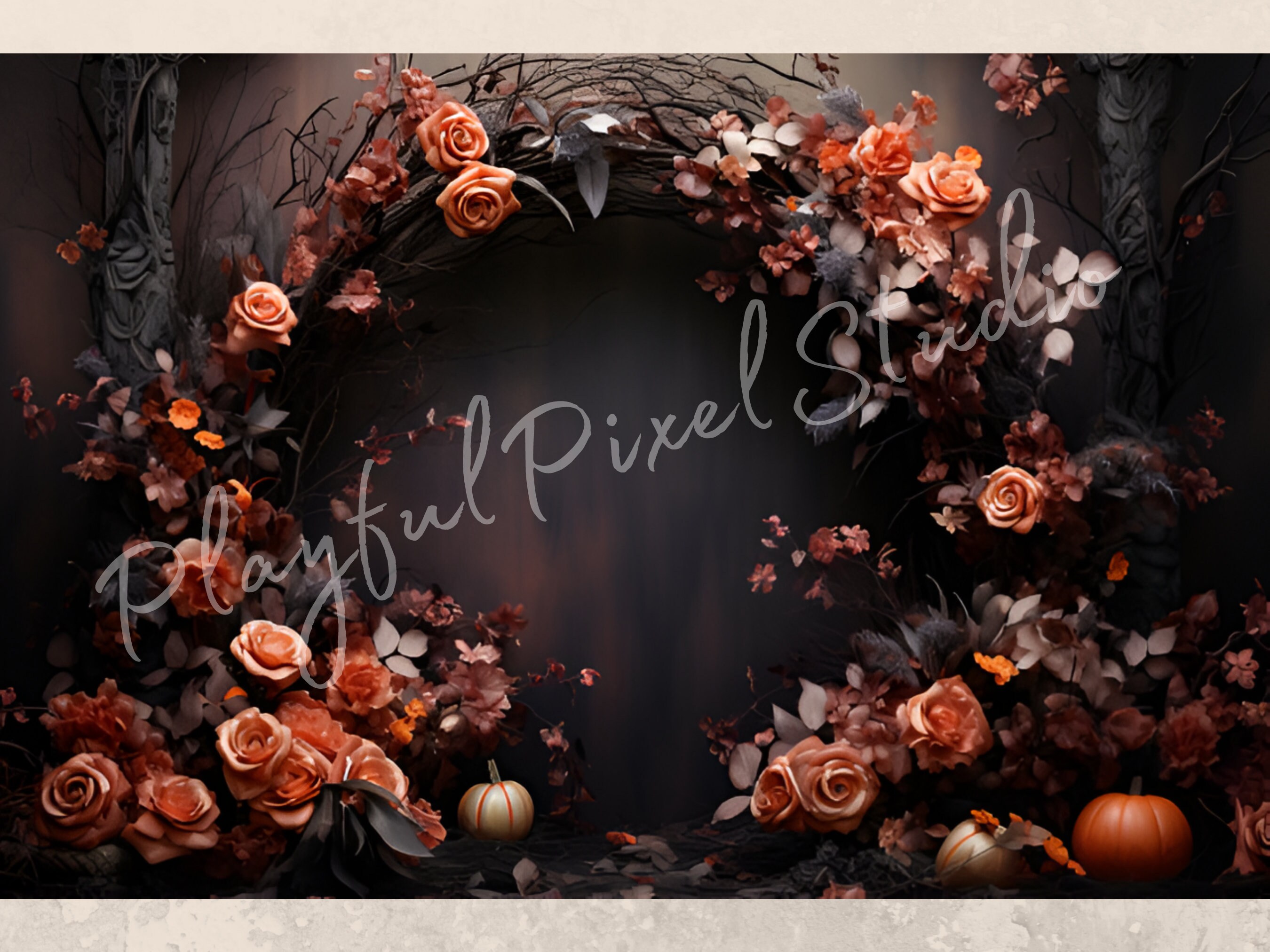 4 Fall Floral Backdrops Fun Digital Backgrounds Composite - Etsy