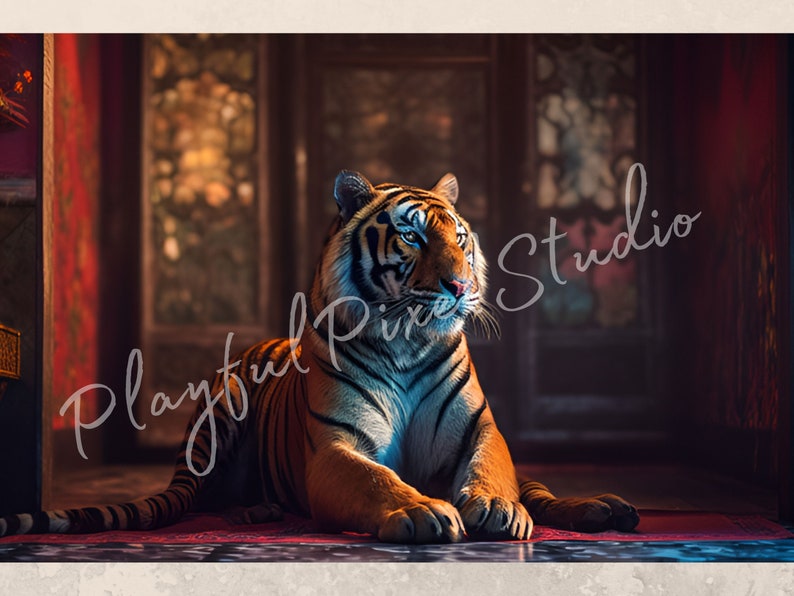 4 Tiger Digital Backdrop and 1 Bonus File High Quality Fun - Etsy