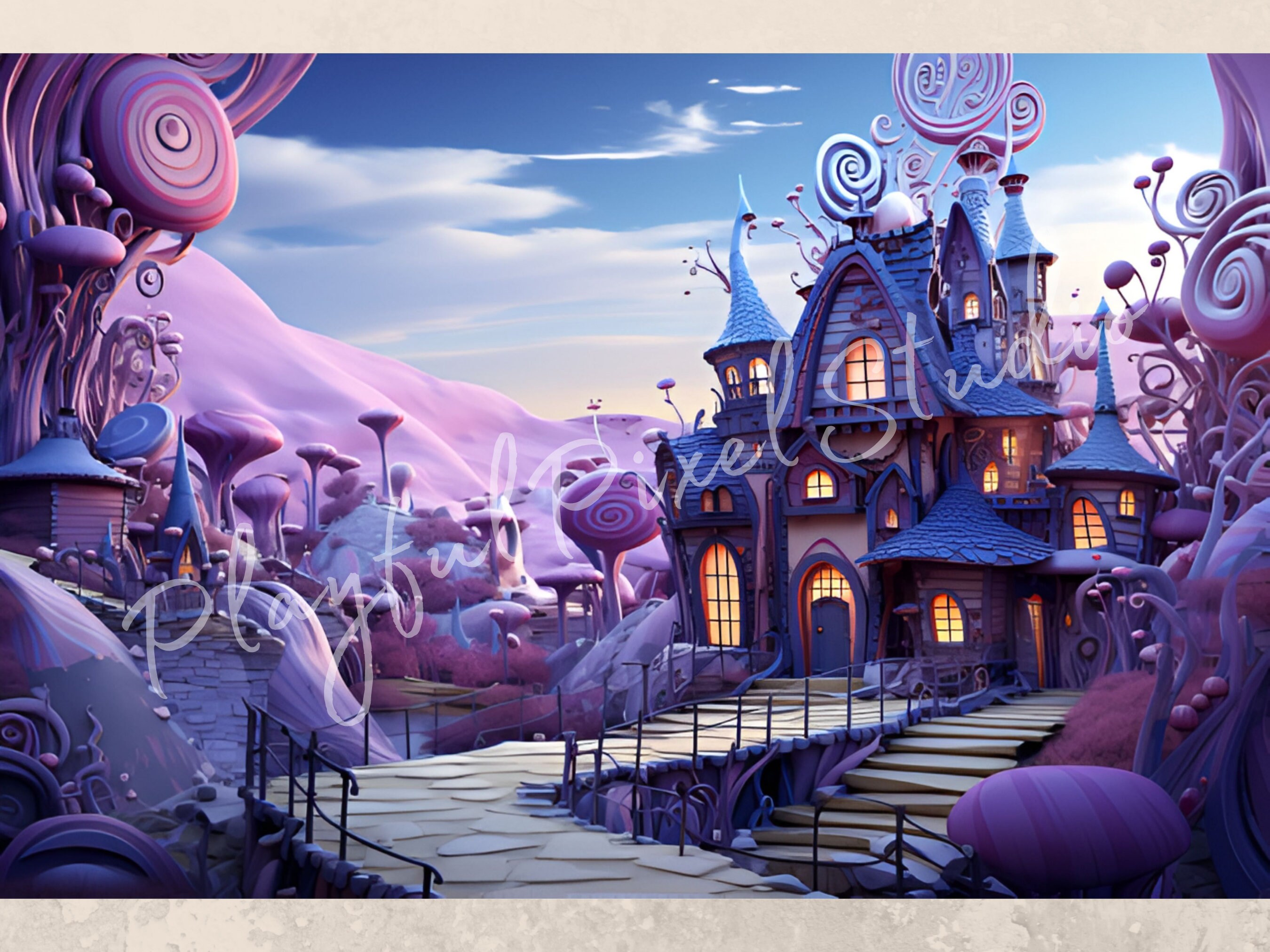 4 Fun Town Backdrops Fun Digital Backgrounds Composite Art - Etsy