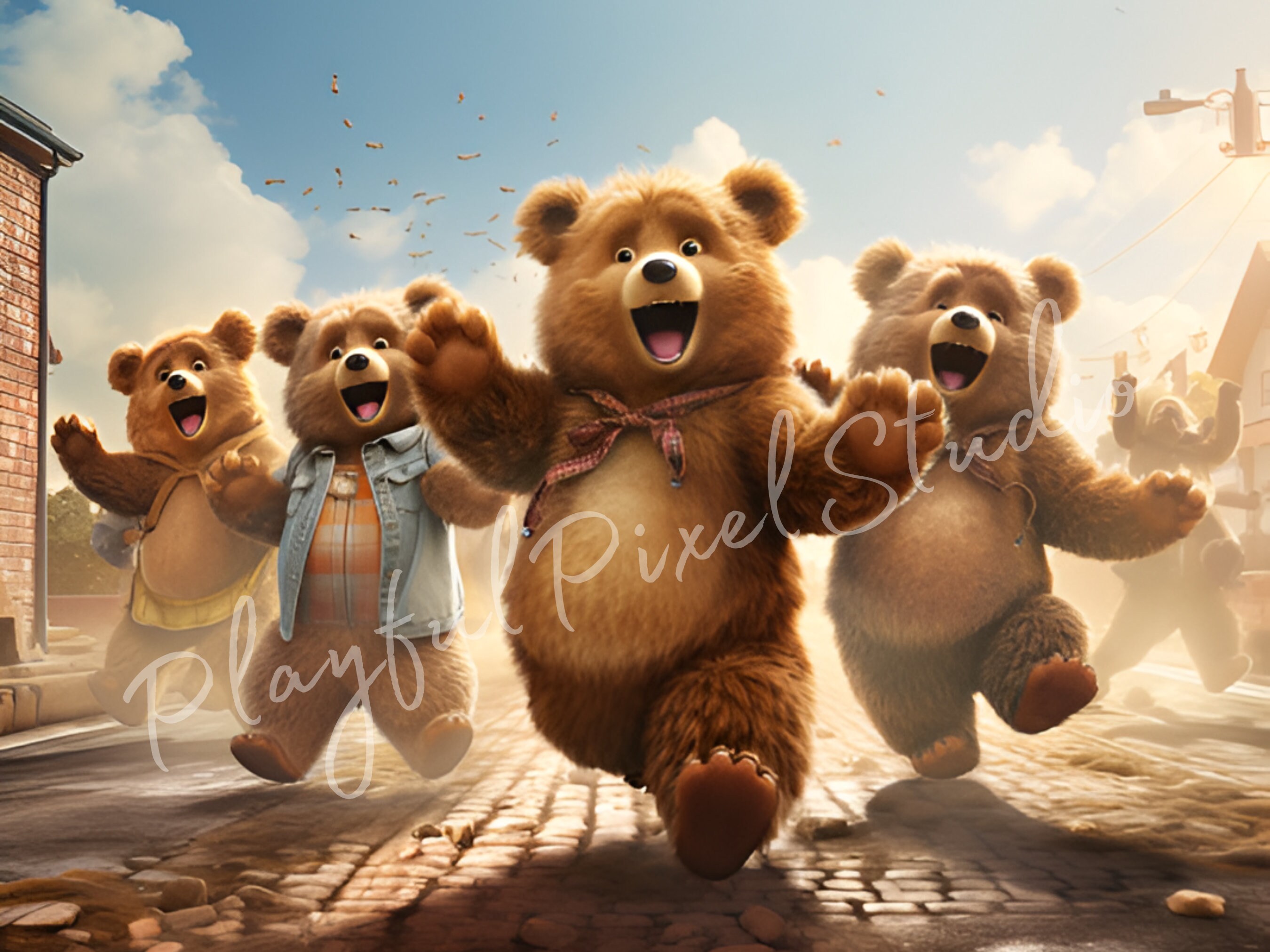 4 Bear Backdrops, Fun Digital Backgrounds, Digital Photography Props ...
