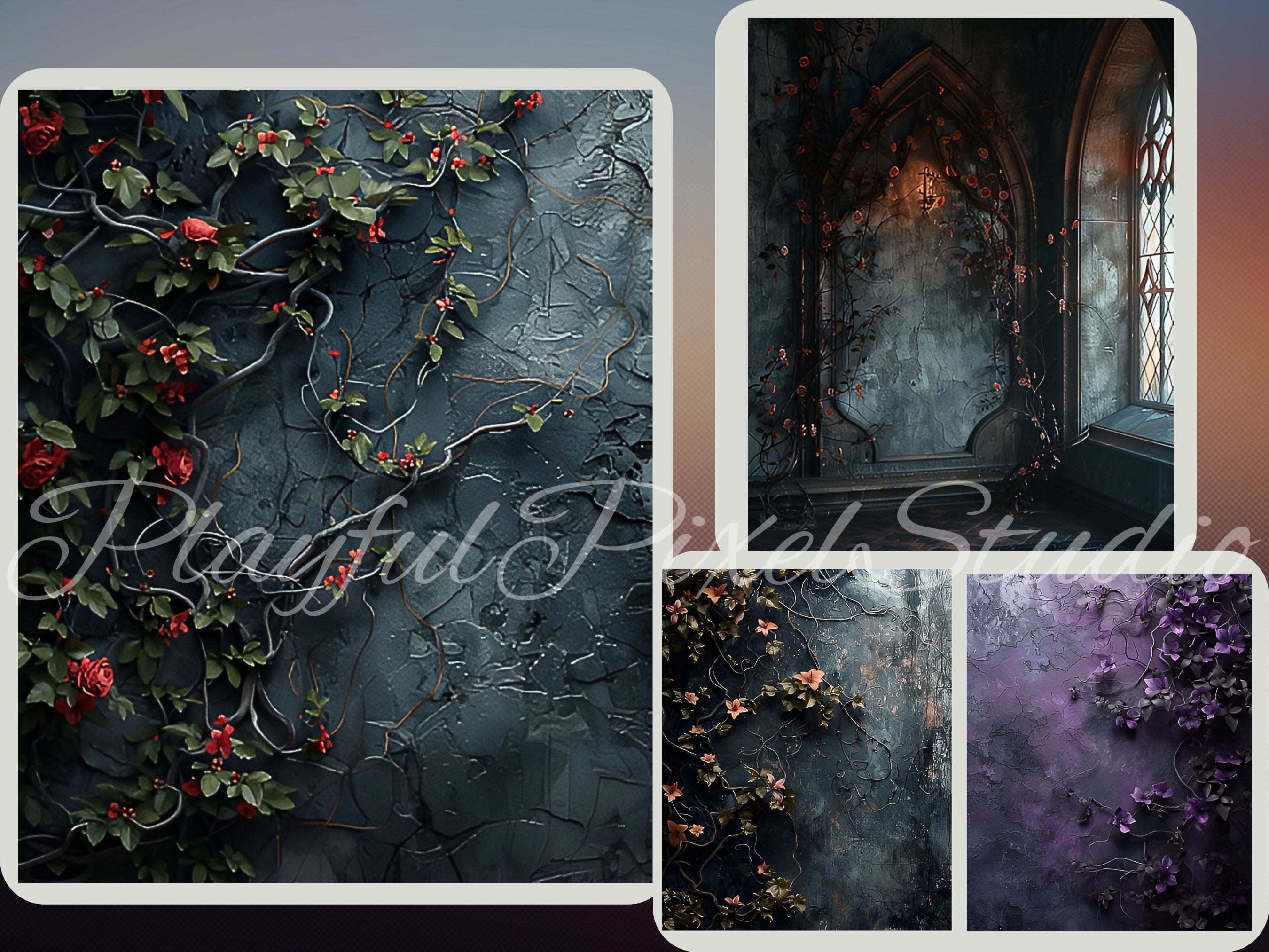 20 Fine Art Gothic Digital Backdrops, Maternity Background, Overlays ...