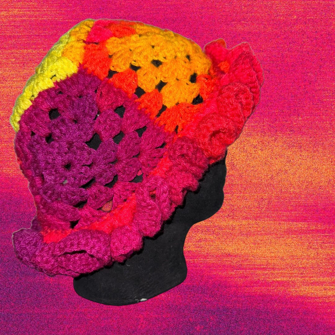 Granny Square Ruffle Hat - Etsy