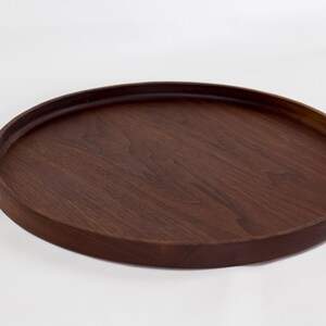 18" Round Decorative Tray / Black Walnut Tray / Ottoman Tray / Valet ...