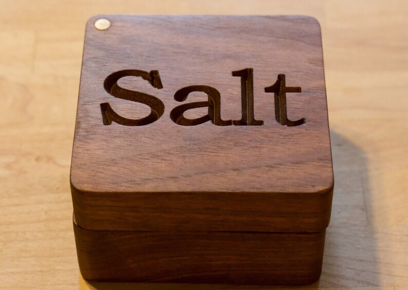 Walnut Wood Salt Container / Salt Pinch / Seasoning Container - Etsy