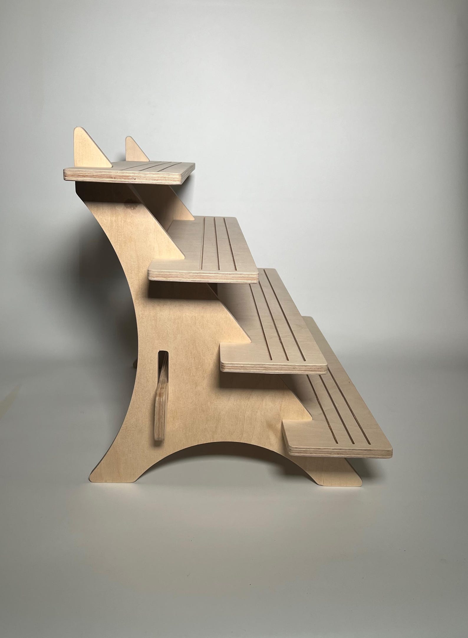 4-tier Baltic Birch Plywood Vendor & Retail Display Shelf for Craft ...