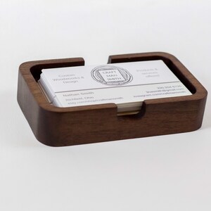Business Card Holder / Walnut Business Card Holder / Small Wooden ...